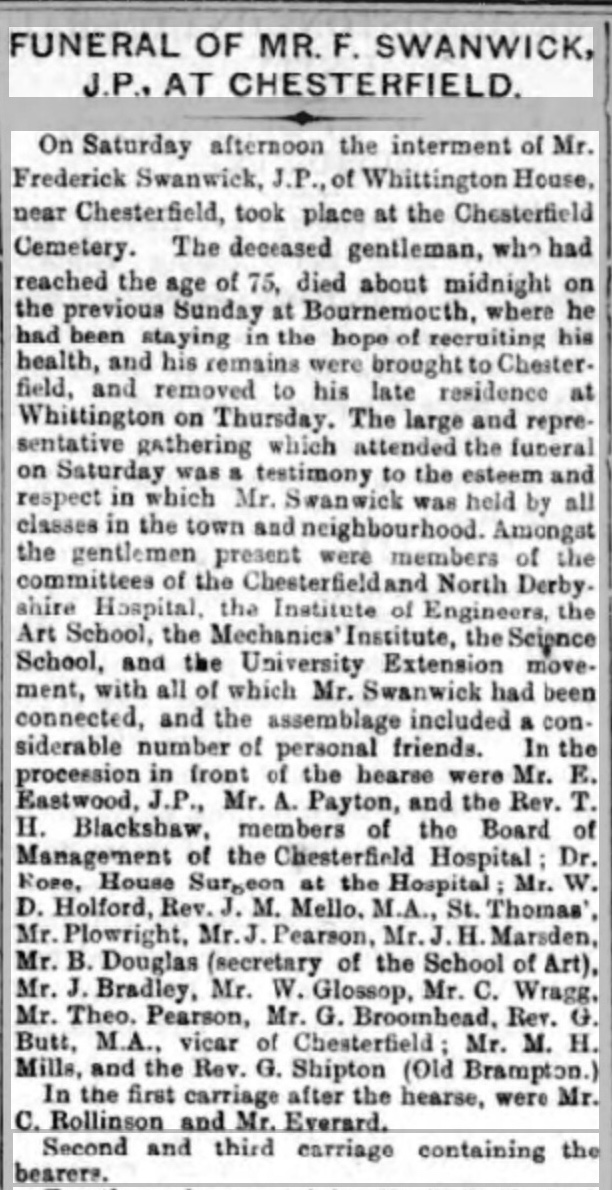 Life and Legacy of Frederick Swanwick: A Pioneer Engineer – Whittington ...